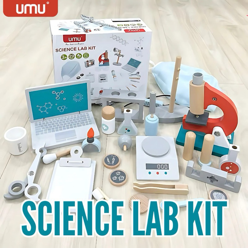 UMU Wooden Science Lab Kit Pretend Play Toys Experiment Scientist Toys ...