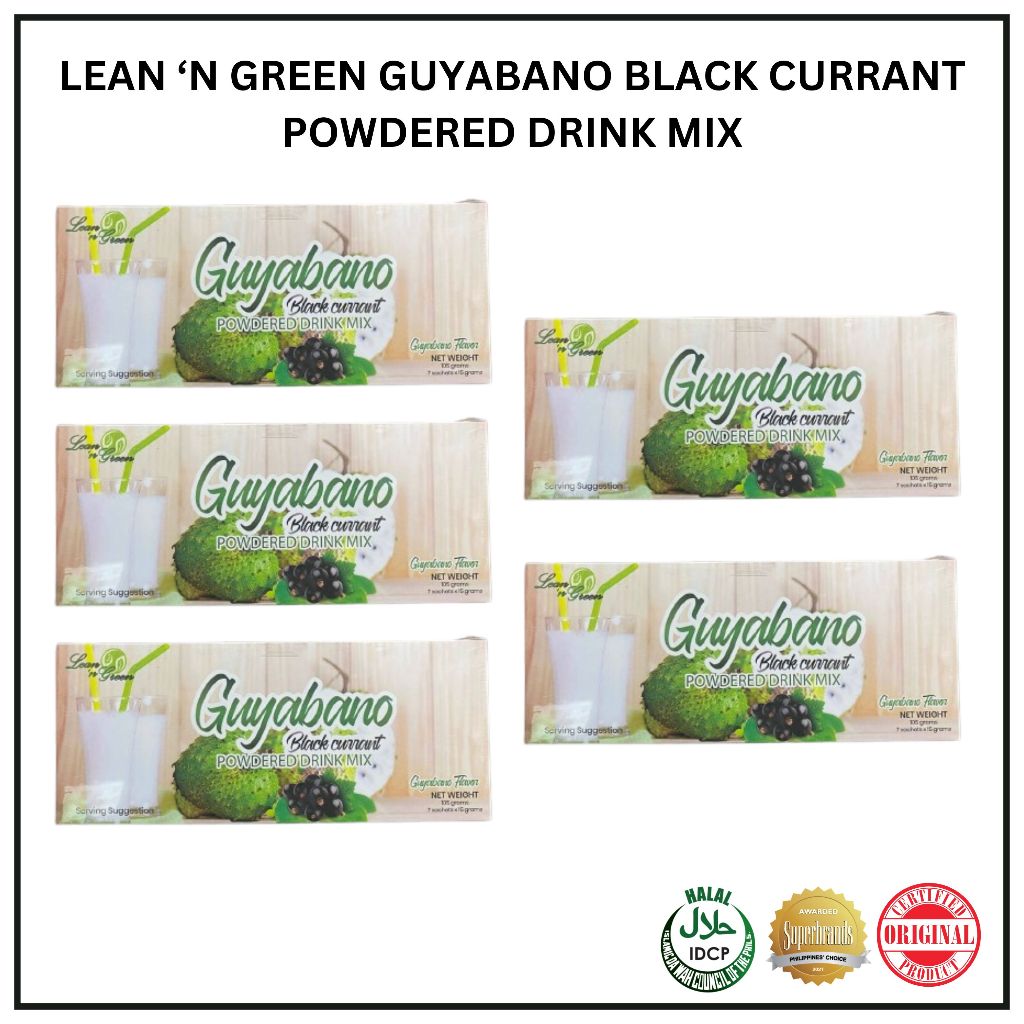 Lean 'n Green Guyabano Black Currant Powdered Drink Mix (5 Boxes ...