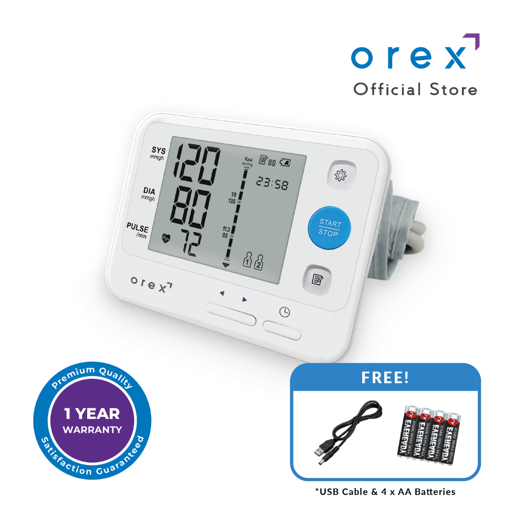OREX Automatic Digital Blood Pressure Monitor OBPA-003 w/ 1 Year ...