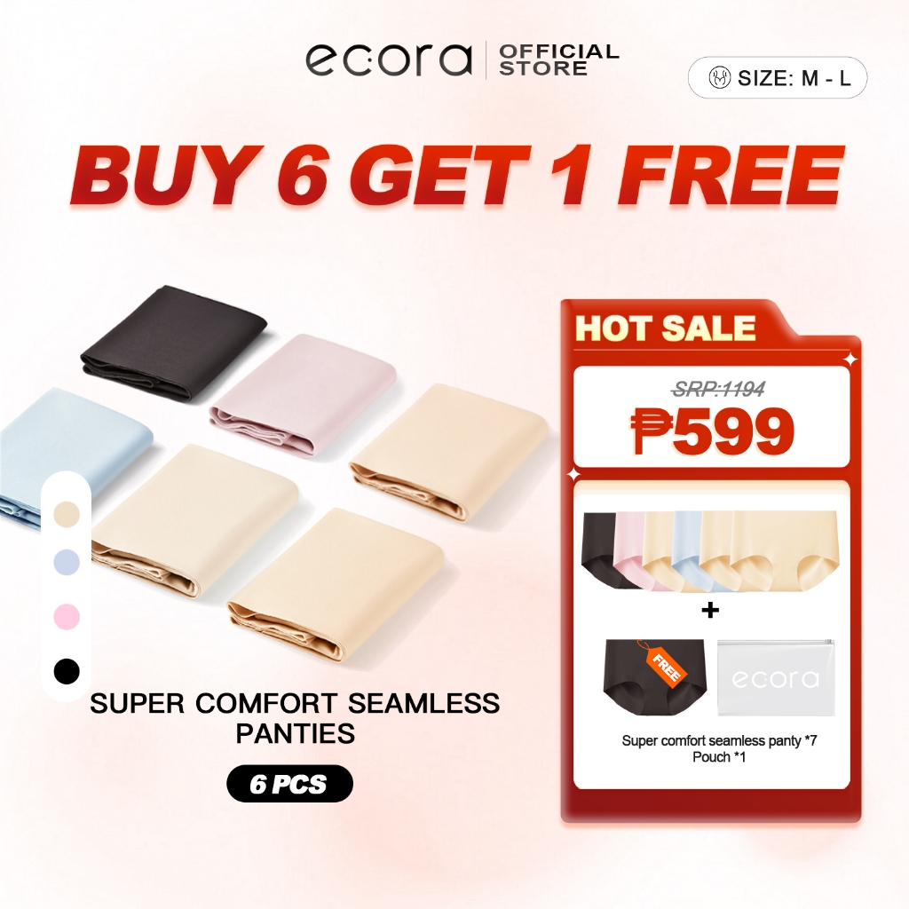 [BUY 6 GET 1] ecora | 6 PCS Super Comfort Mid & High Waist Seamless ...