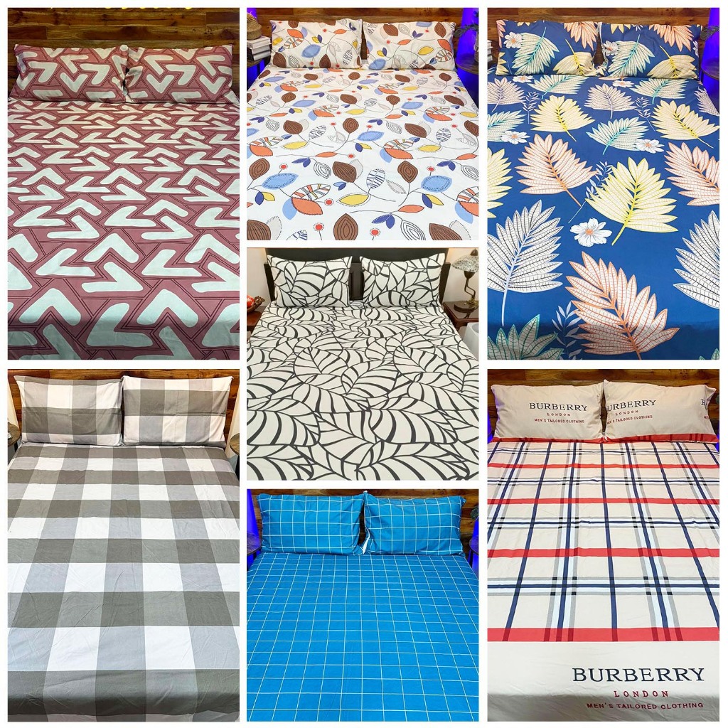 3 in 1 Printed Bedsheet - Canadian Cotton Bed Sheet Full Garter ...