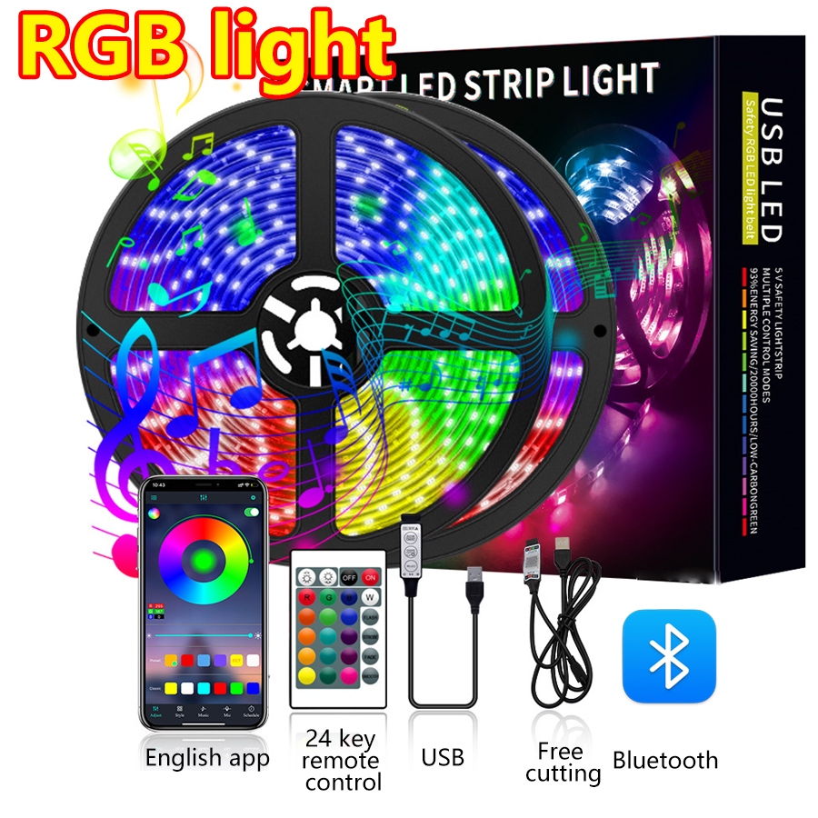 5M RGB LED Strip 5050 12V led light strip APP Bluetooth Control/ 24keys ...
