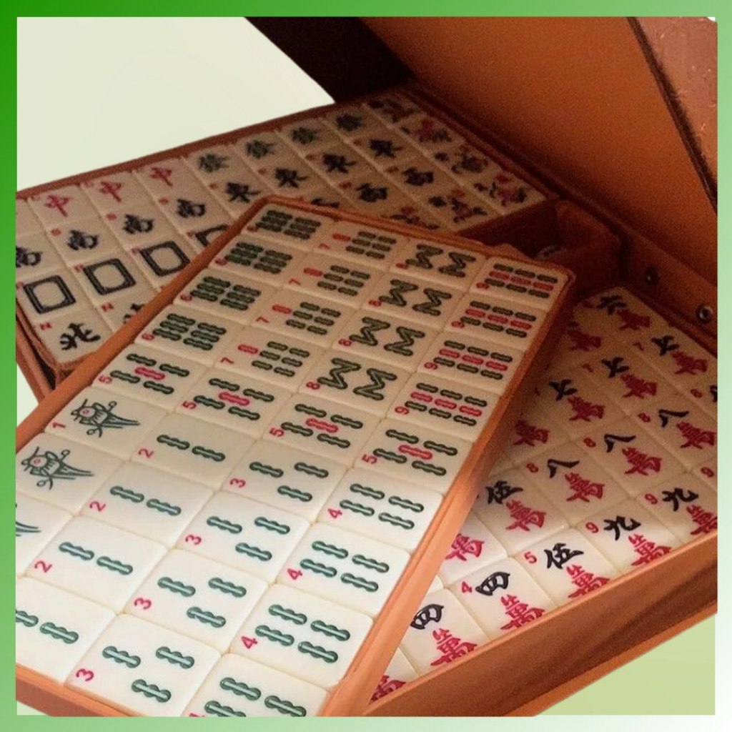 Mahjong Jumbo and Large with Number Pu Leather Case Set | Shopee ...