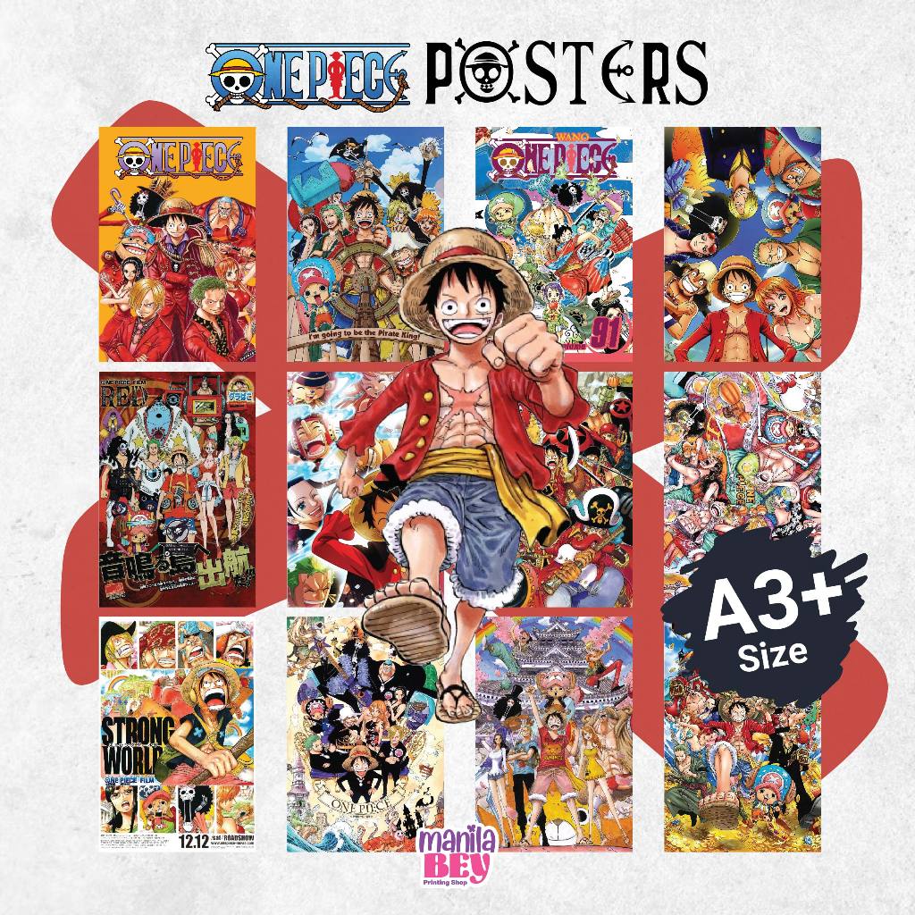 One Piece Strawhat Crew Nakama Premium Wall Poster A3 + Size W/ Matte ...