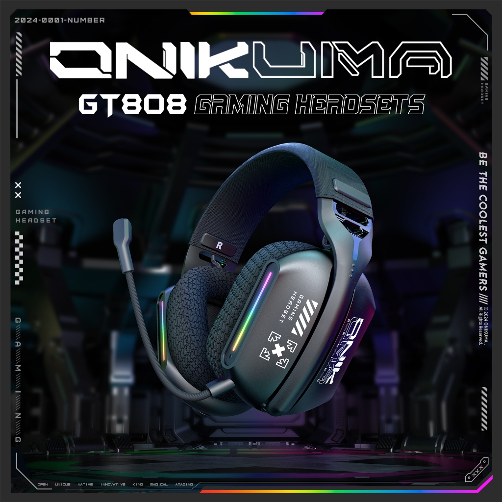 Onikuma GT808 Gaming Headset with Mic and Noise Cancellation Headphone ...