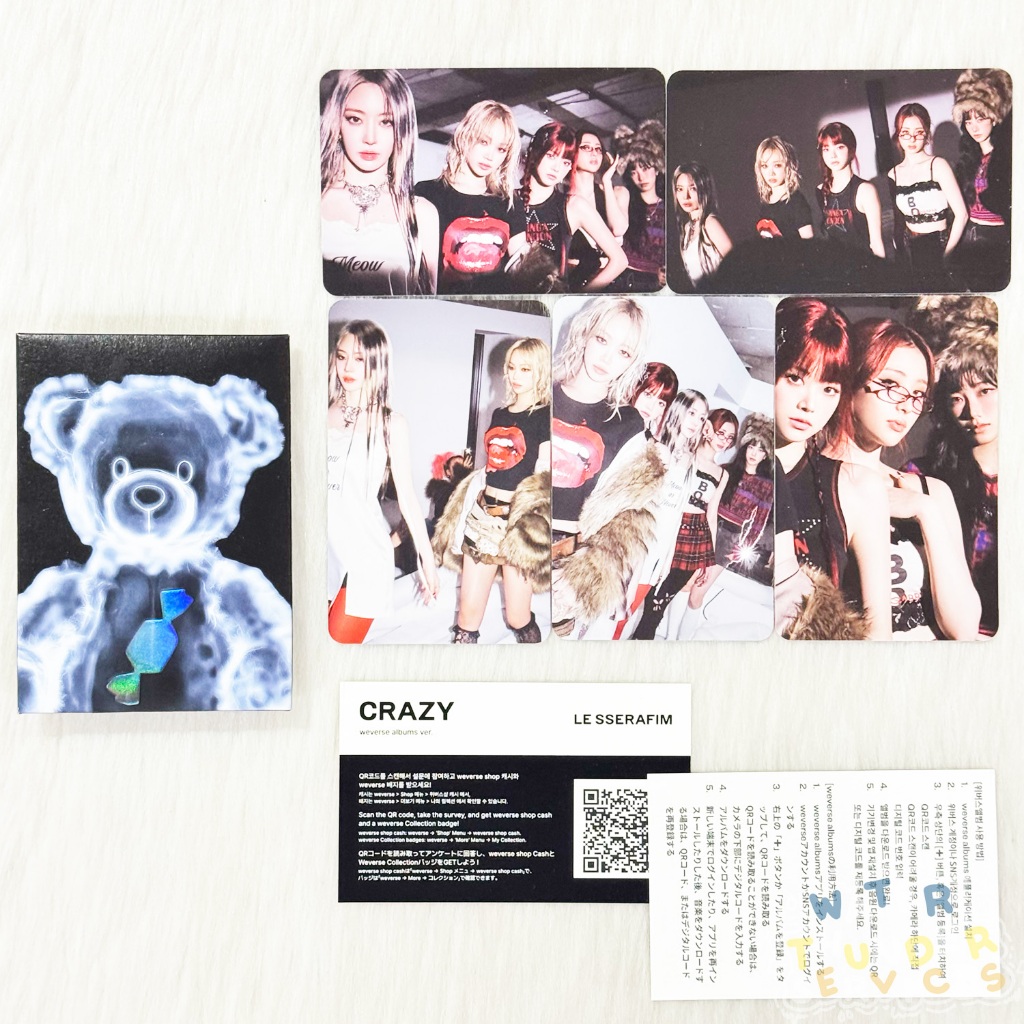 LE SSERAFIM Crazy Album Weverse Ver. Unsealed Set Official Photocard QR ...