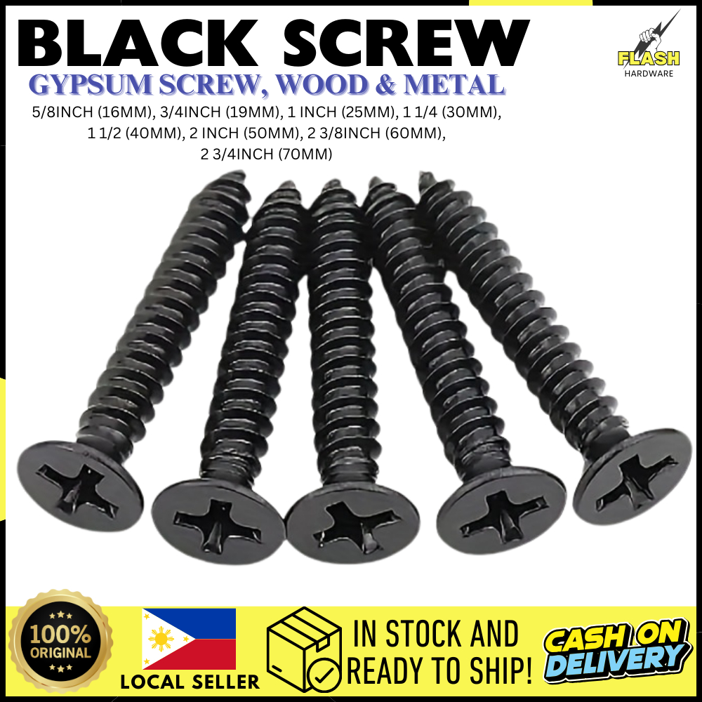 Gypsum Black Screw for Wood and for Metal 1 inch to 3 inches Drywall ...