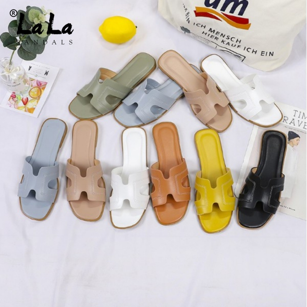LALA Korean Fashion Women Flat Sandals For Indoor Out Door Slippers ...