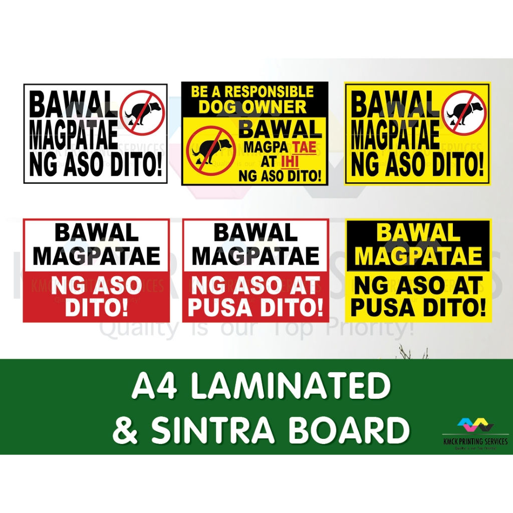 Be a Responsible Dog Owner | Bawal MagpaTAE o IHI ng Aso Signage ...