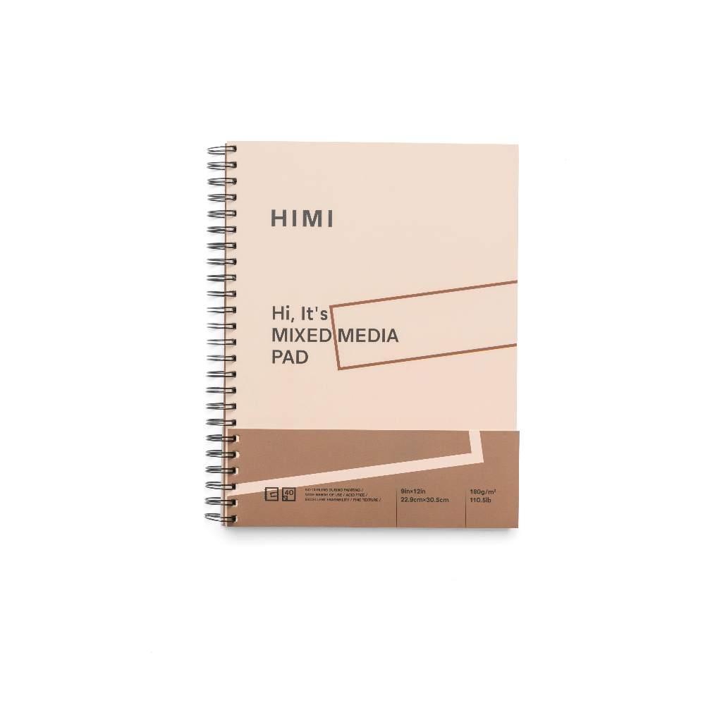 Himi Mixed Media Pad 9”x12” – 40 Sheets, 180 GSM, Spiral Bound for Art ...