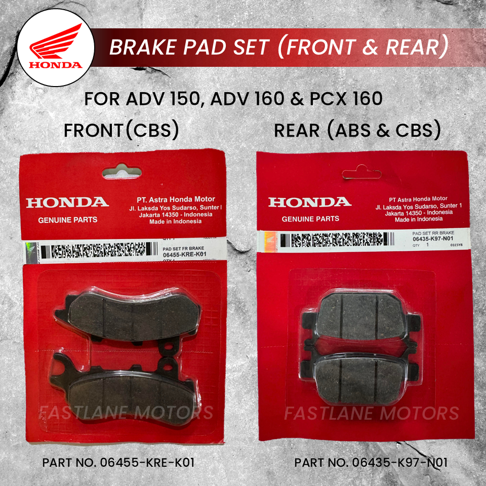 HONDA BRAKE PAD SET REAR (ABS & CBS) & FRONT ( ABS & CBS ) OEM FOR ADV ...