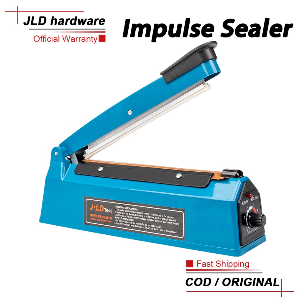 JLD Impulse Sealer 20/30cm Plastic PP Mylar Bag Sealing Machine Heat ...