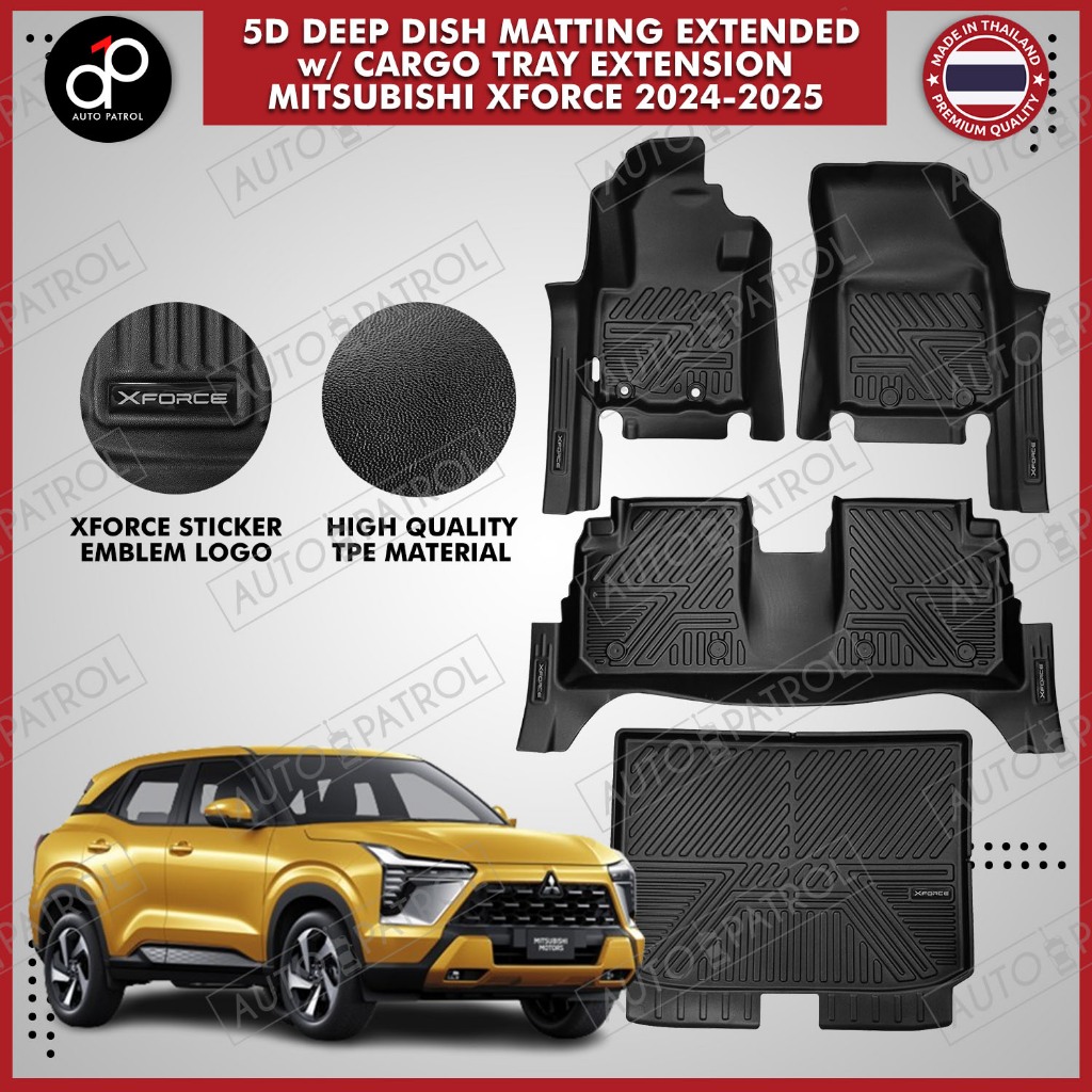 MITSUBISHI XFORCE 2024-2025 5D Deep Dish Matting + Cargo Tray / 5D Deep ...
