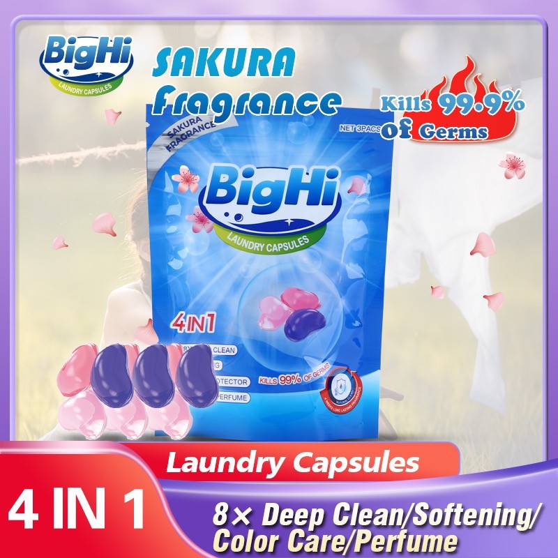Bighi Laundry Capsules Liquid Laundry Detergent Sakura Fragrance | Shopee Philippines