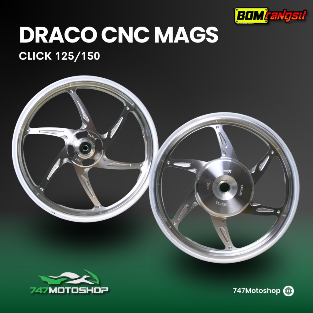 BOM RANGSIT DRACO CNC MAGS 6 SPOKES FOR CLICK 125/150 | Shopee Philippines