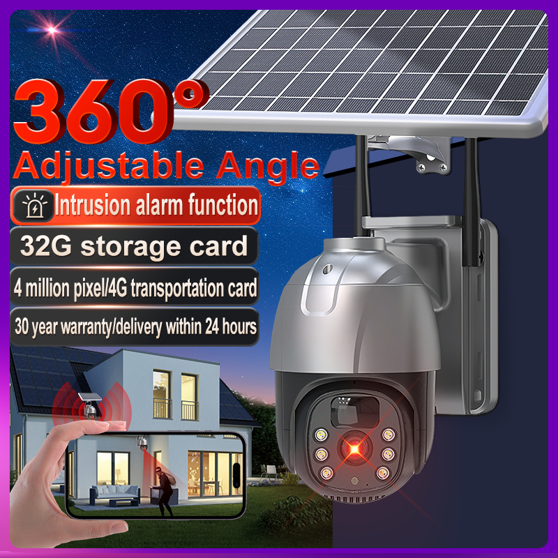 Solar monitoring With Card Outdoor CCTV Camera 4G Remote Monitoring ...