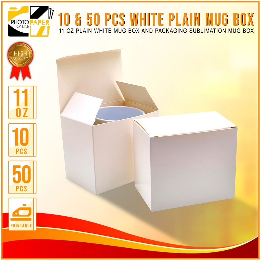 50pcs Plain White Mug Box for Standard 11 Oz Mugs | Shopee Philippines