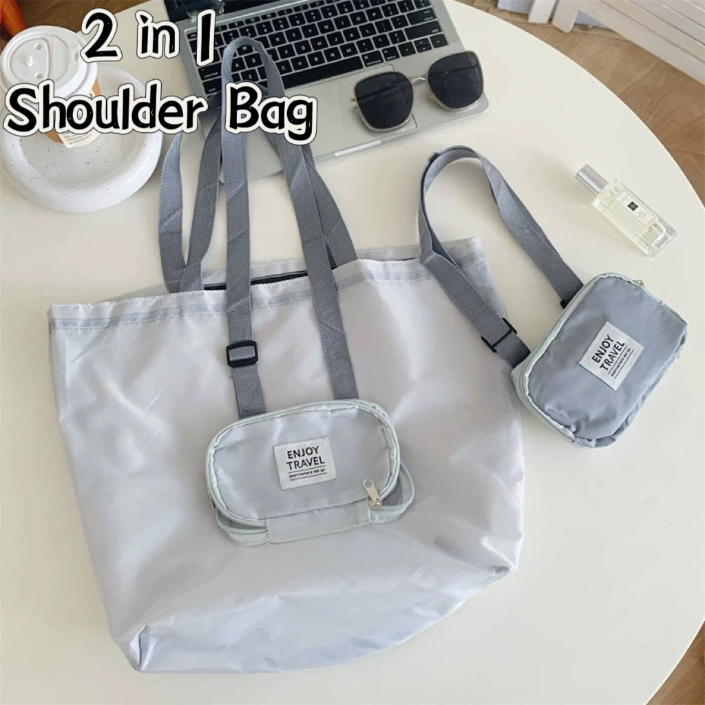 2in1 Portable Foldable Shopping Bag Large Capacity Portable Shoulder ...