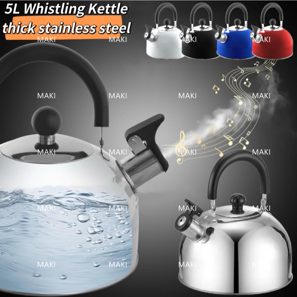 Whistling kettle stainless makapal boiling water heater stove kettle ...