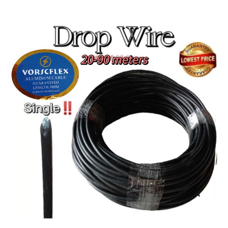 Locally Made SINGLE Drop Wire ACSR Service 6/7 14mm x 20 meters upto 90 ...