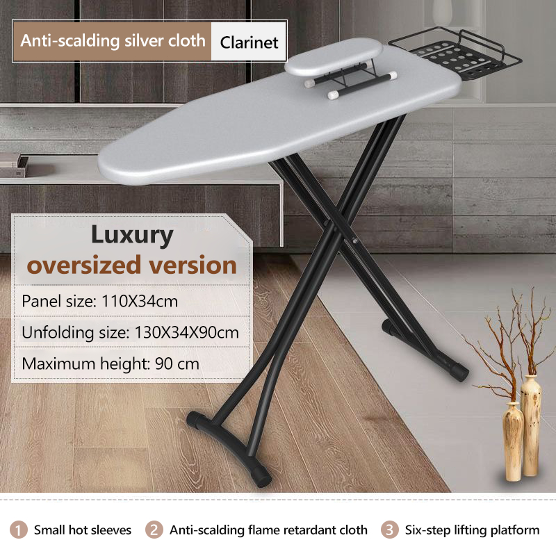 Ironing Board with Safety Iron Rest 6 Gears Height Adjustment iron ...