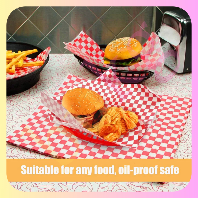 100Pcs Wax Paper Burger Wrapper Sandwich Wrapper Paper Food Wrapping ...