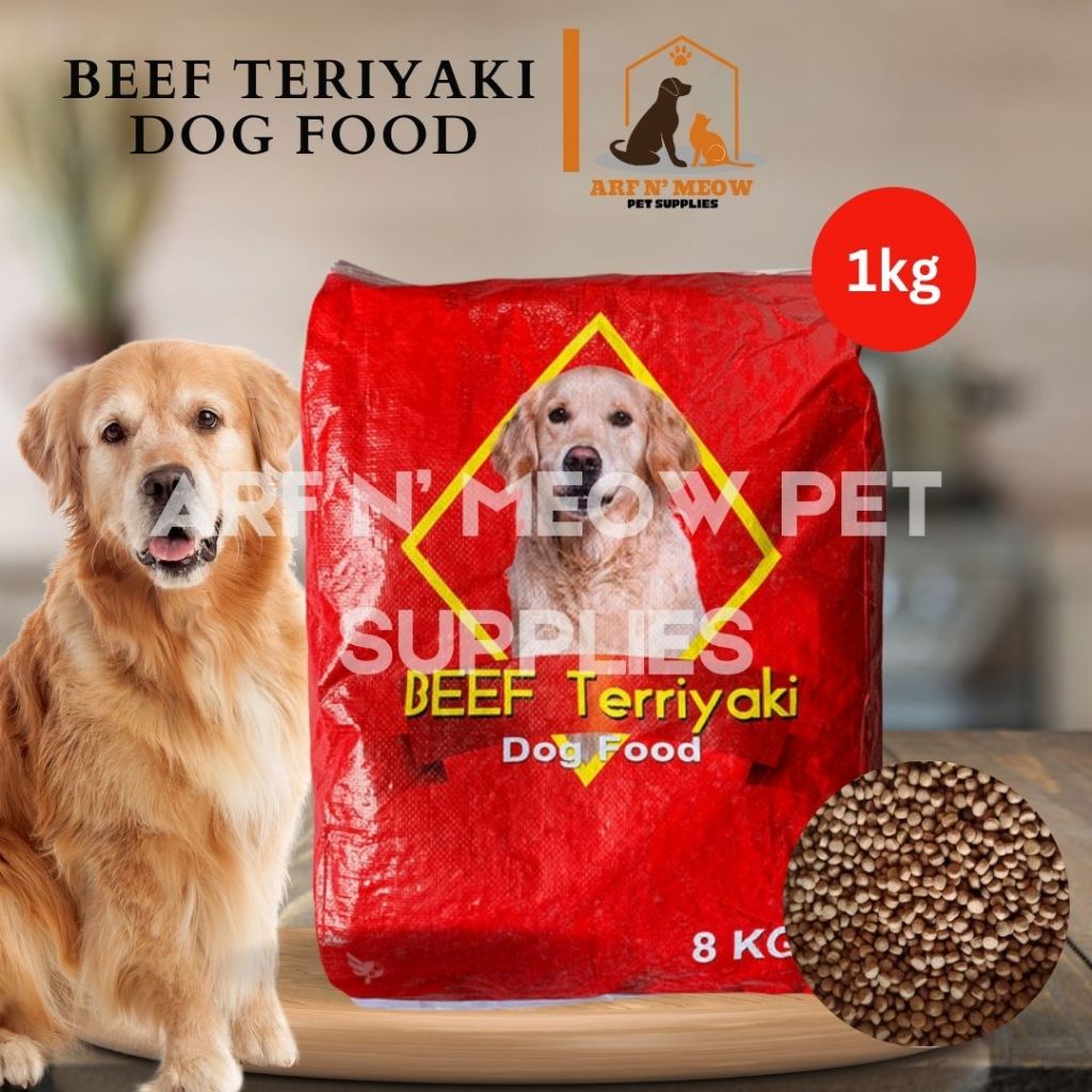 1kg All Stages Adult Puppy Beef Teriyaki Dog Dry Food Pet Dog Dogs Food | Shopee Philippines