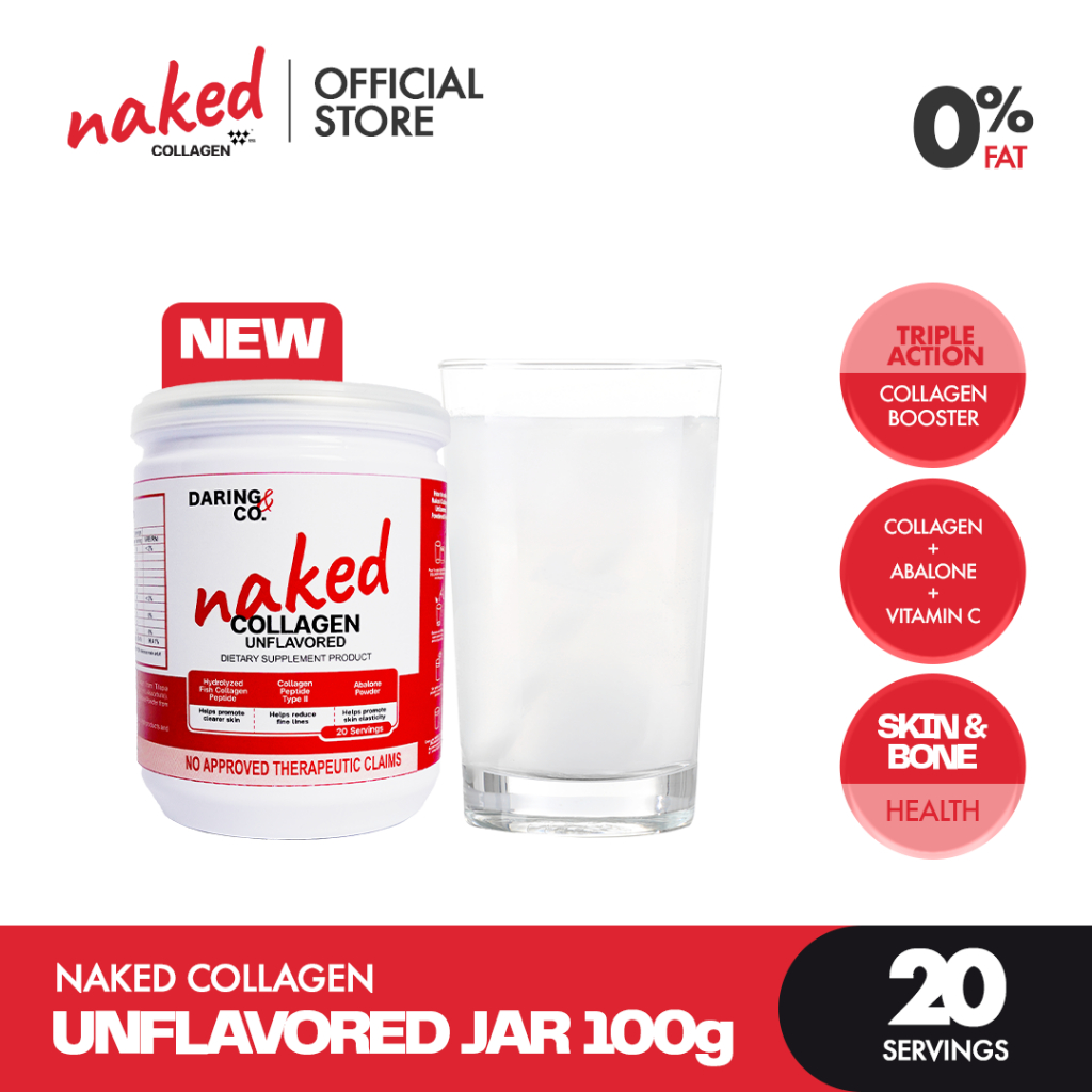 Naked Collagen Unflavored Jar 100g [Premium Collagen, Brightens Skin ...