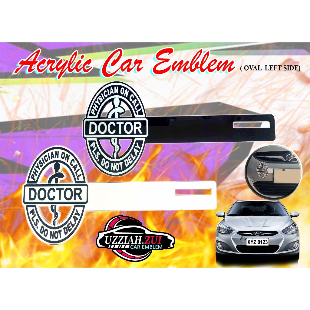 MD DOCTOR ACRYLIC CAR EMBLEM (LEFT LOGO) | Shopee Philippines