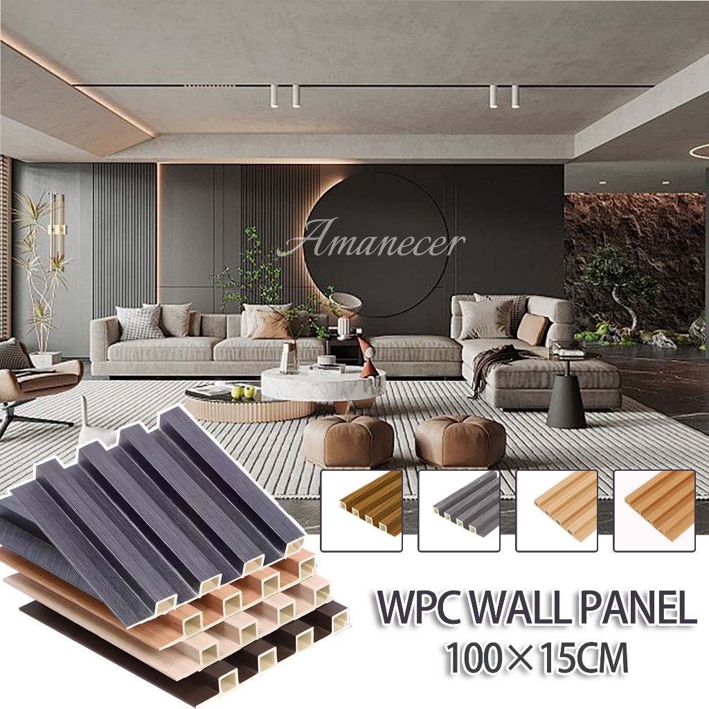 4PCS WPC Wood Wallpanel Sticker Waterproof Grille Design Ecological ...