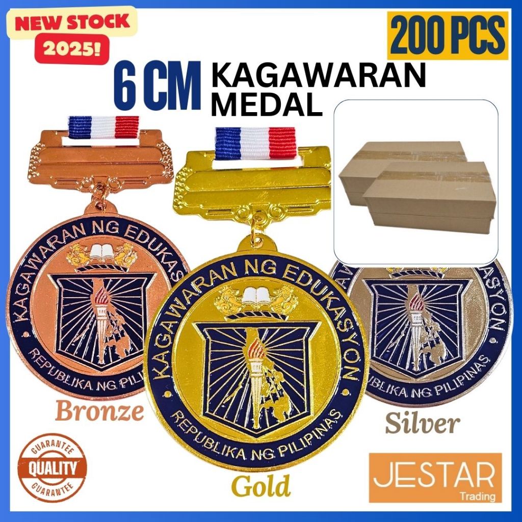 JESTAR 6CM 200pcs KAGAWARAN MEDAL Gold Silver Bronze | Shopee Philippines