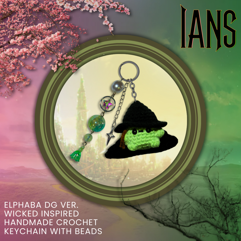 Wicked Inspired Elphaba Defying Gravity Handmade Mini Crochet Keychain ...
