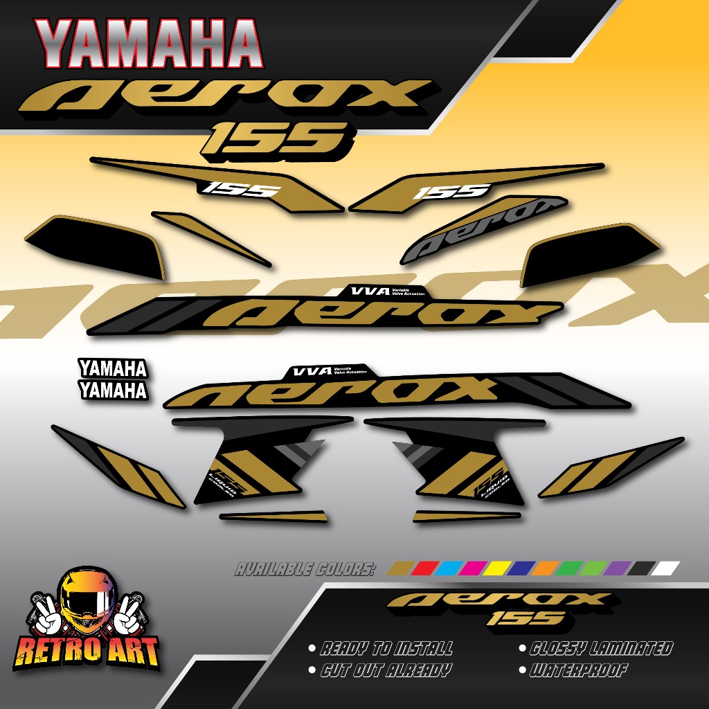 YAMAHA AEROX V2 STOCK DECALS 2024 | Shopee Philippines