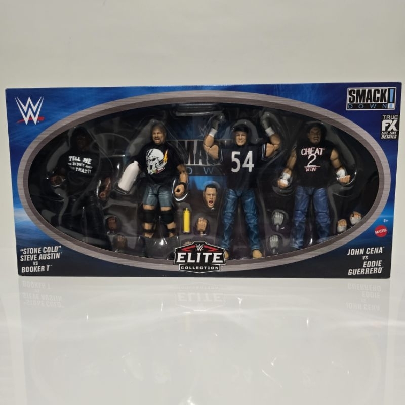 JOHN CENA STONE COLD STEVE AUSTIN EDDIE GUERRERO BOOKER SMACKDOWN WWE Elite Collection 4 Pack ...