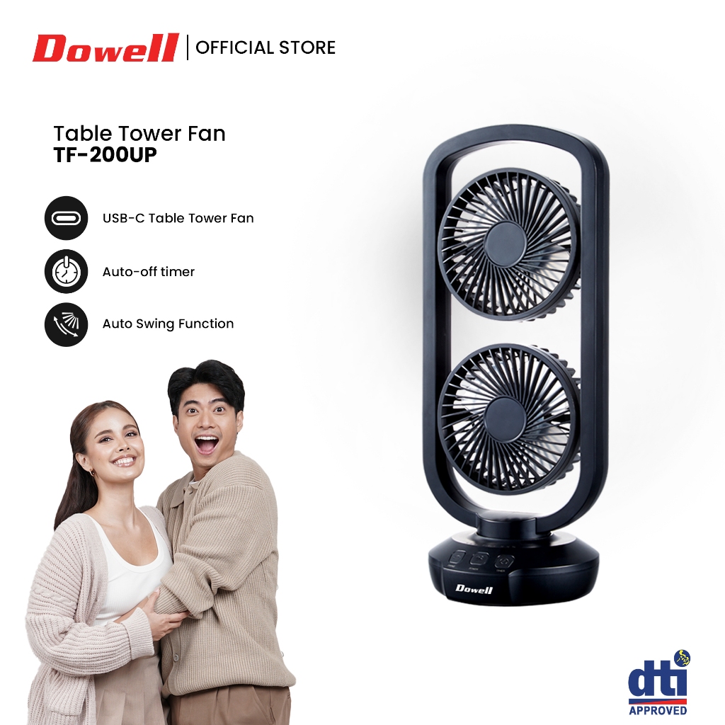 Dowell TF-200UP USB-C Table Tower Fan | Shopee Philippines
