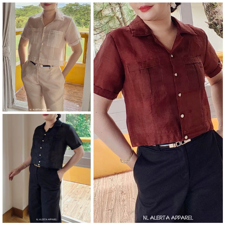 MODERN FILIPINIANA TOP BARONG COCOON OFFICE WORK WEAR FOR WOMEN ...