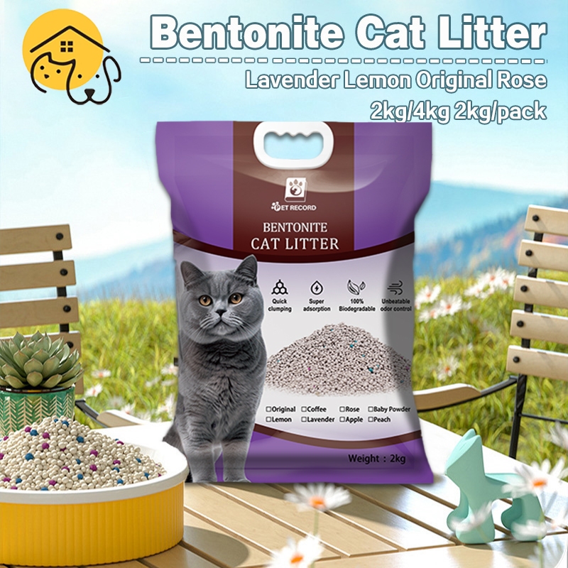 2KG/4KG Cat Litter Bentonite Cat Litter Sand Highly Absorben 8 Scents Deodorant Cat Litter 5L ...