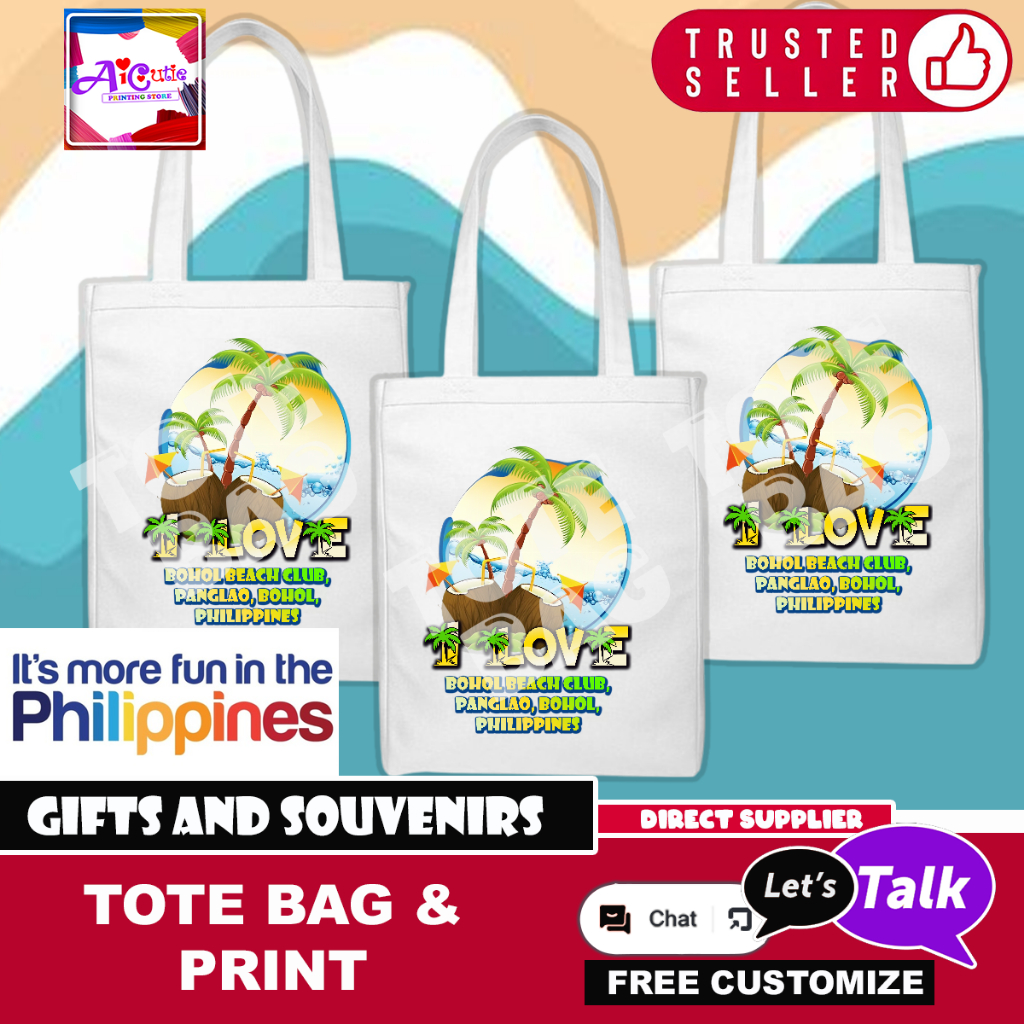I LOVE Bohol Beach Club, Panglao, Bohol, Philippines TOTE BAG DESIGN ...