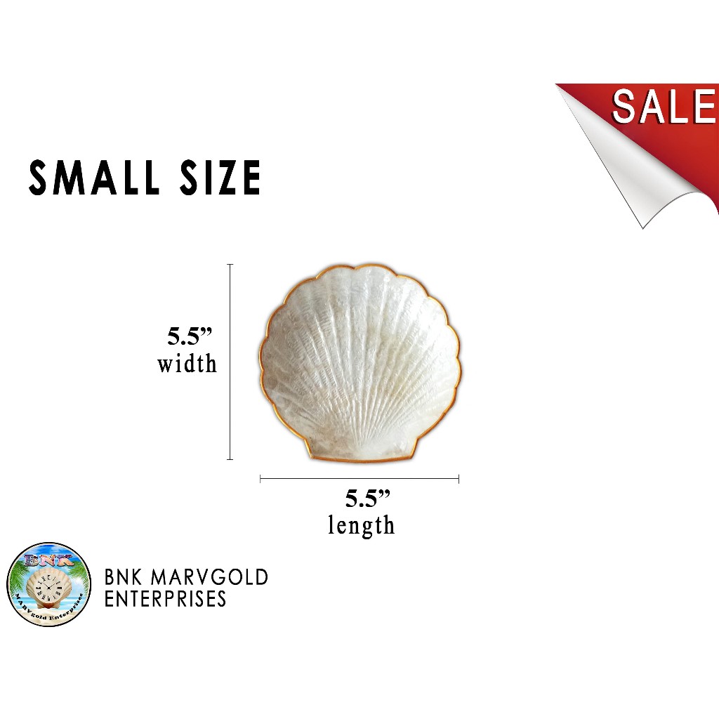 Capiz made Serving plate Round Clam Design SMALL size unit only ...