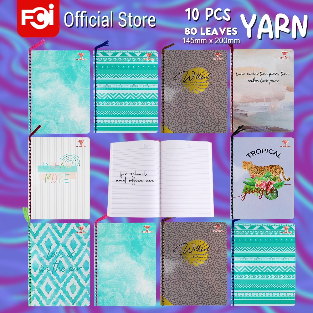 FCI 685 YARN NOTEBOOK ASSORTED DESIGN 80leaves 10pcs ream (Sold per ...