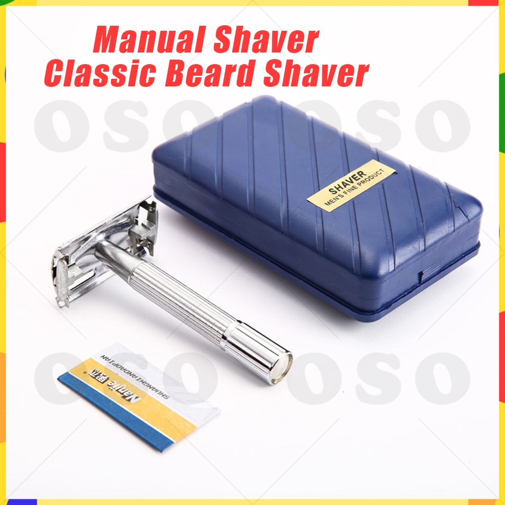 Stainless Steel Manual Shaver Classic Beard Shaver For Barber Removable ...