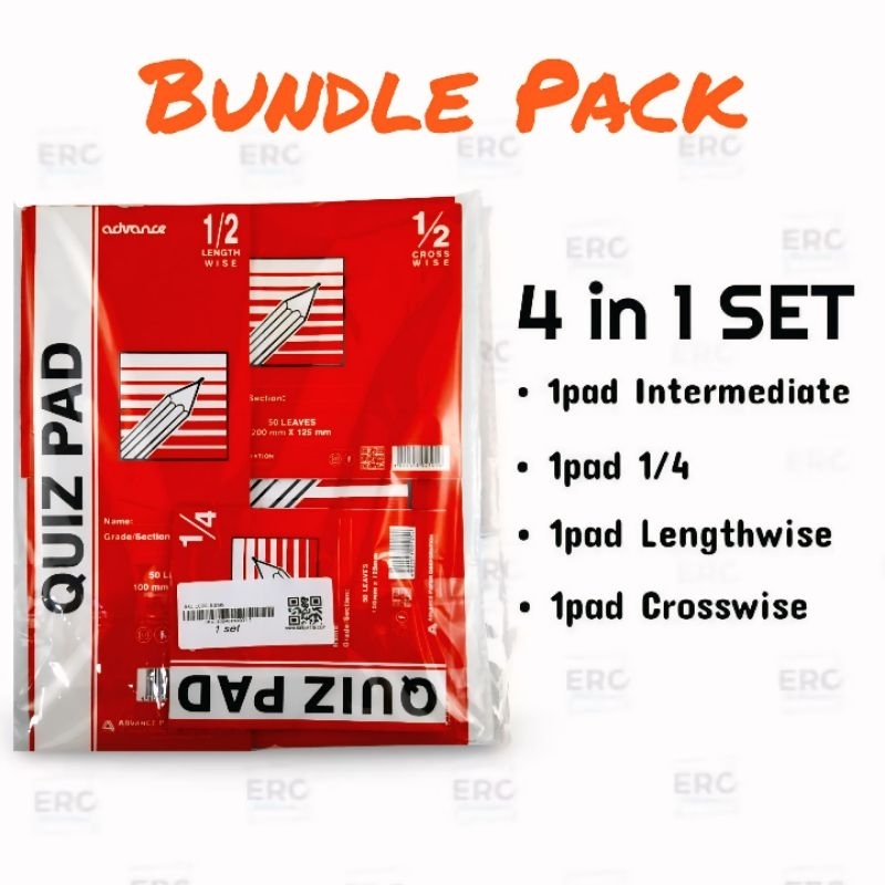 [Bundle Pack] Quiz Pad 1/4 1/2 Intermediate Writing 50Leaves Grade ...