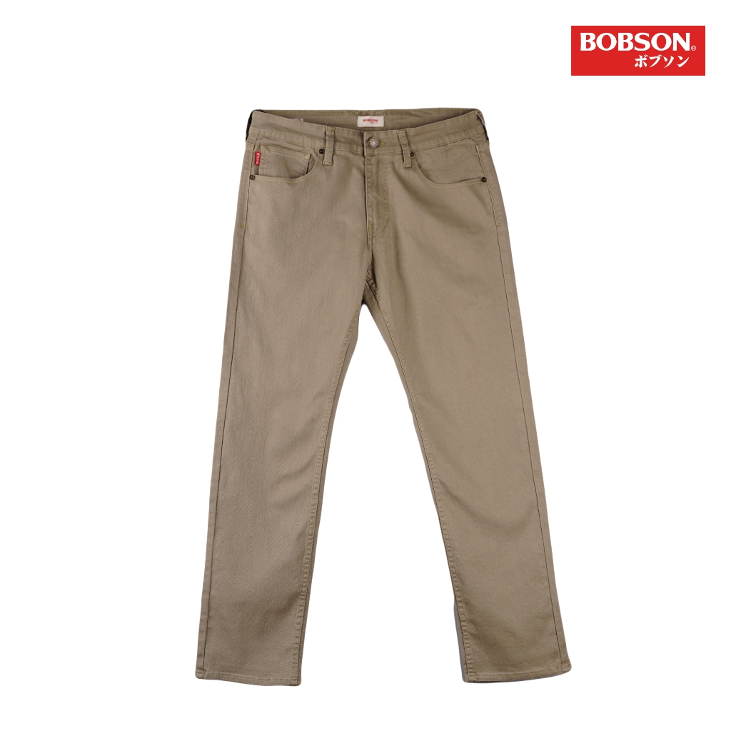 Bobson Japanese Men's Basic Denim Pants Skinny Mid Waist 163416 (Khaki) | Shopee Philippines