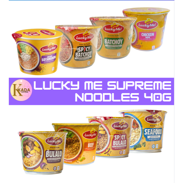 Lucky Me Supreme Mini Cup Noodles - Seafoods, Spicy Bulalo, Batchoy ...