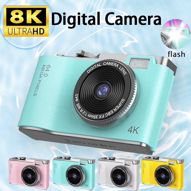 8K Digital Camera For Photography Selfie Vlogging With Portable Flash ...
