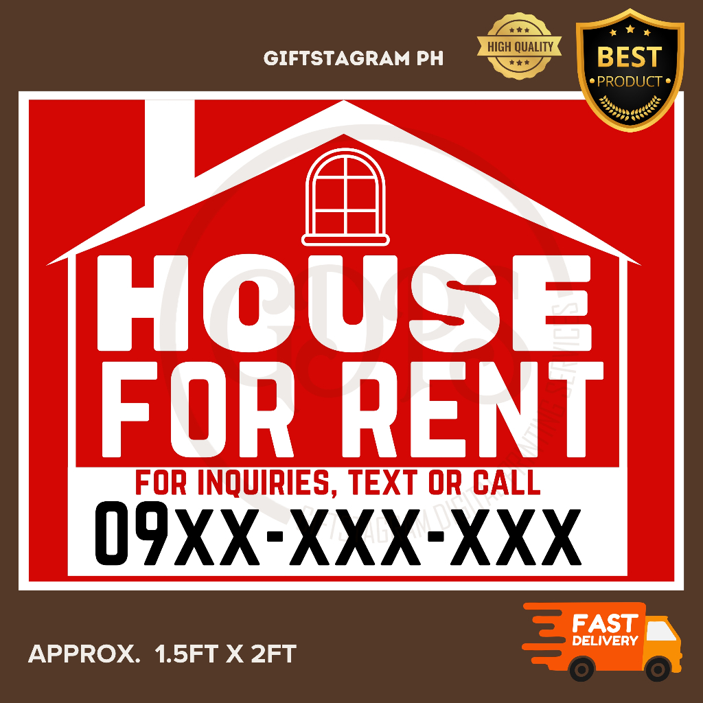 2pcs HOUSE FOR RENT Signage | HOUSE FOR RENT Signage | 1.5ft x 2ft ...