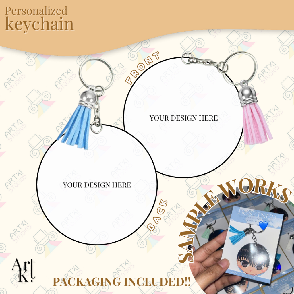 CUSTOM KEYCHAIN (WITH PACKAGING & BACK-TO-BACK PRINT) | Shopee Philippines