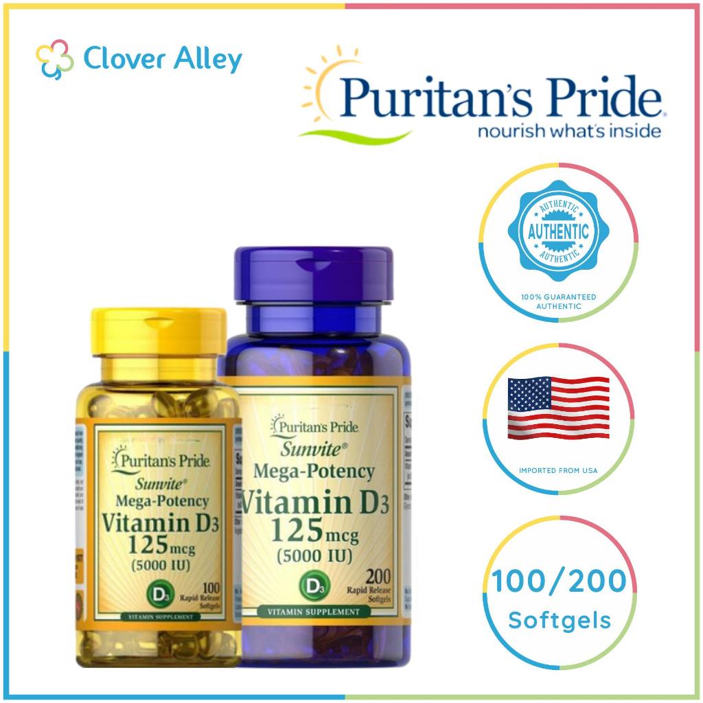 Puritan's Pride Vitamin D3 5000 i.u 100/200pcs (01/2028 Expiry ...