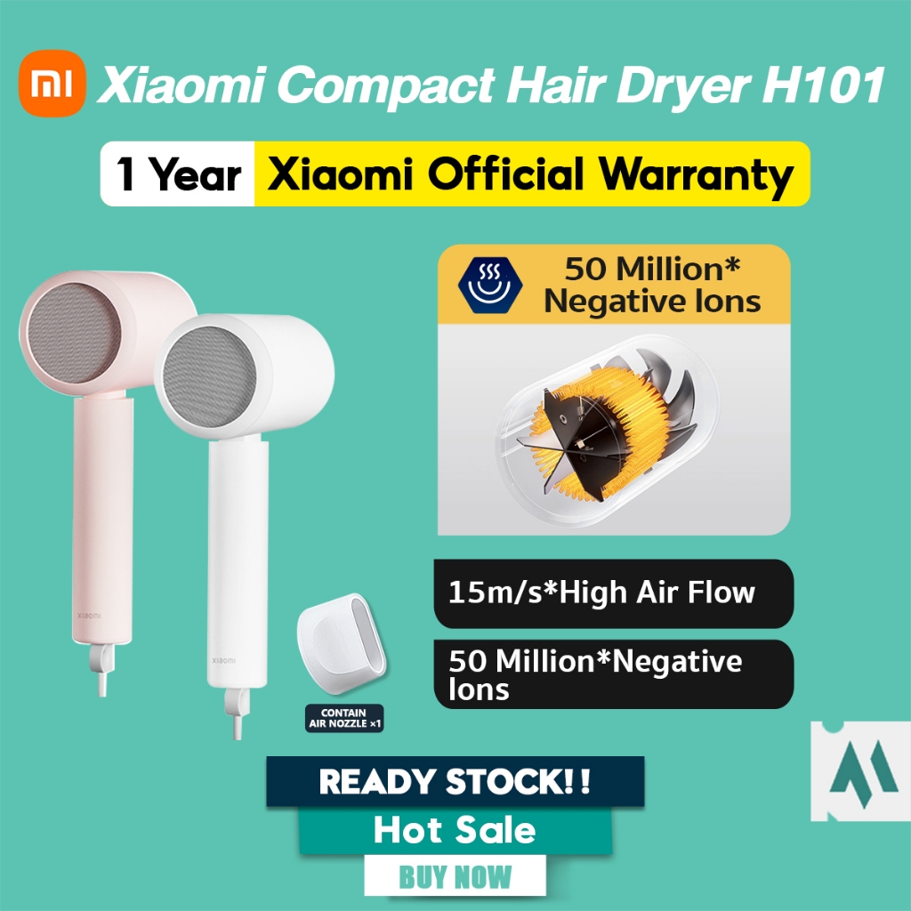 【1 Year Warranty】Xiaomi Compact Hair Dryer H101 Foldable Multi-airflow ...