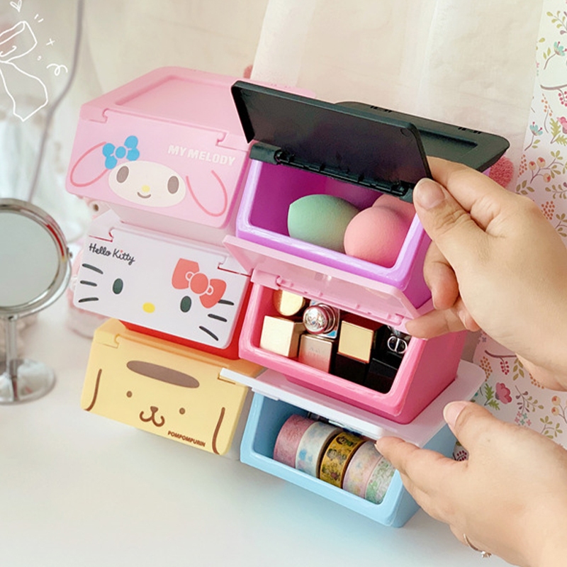 Sanrio Desktop Flip Top Organizer Gummi Bio Clutter Box Jewelry Box ...